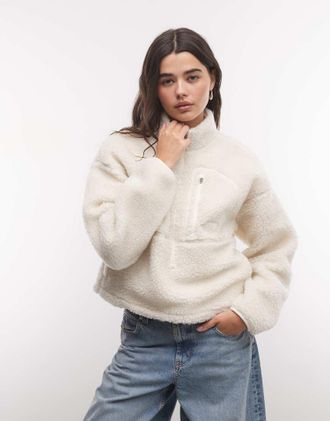 The North Face polaire Extreme Pile &agrave; demi-zip blanche