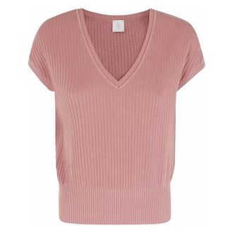 Eleventy Femme, Pulls, Rose, Taille: 42 FR Maglia Smanicata Scollo V