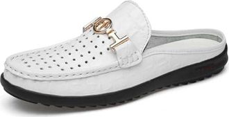 Minitoo Mules dété pour homme avec boucle - Chaussures dextérieur décontractées, A12 blanc., 41 EU