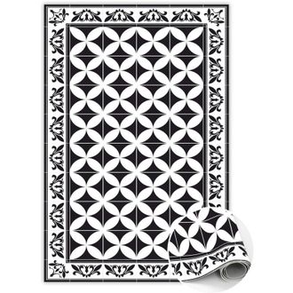 Tulup Tapis Vinyl pvc Antid&eacute;rapant pour Chambre et Cuisine - Carreaux espagnols - 80x120 cm