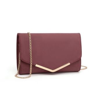 Miss Lulu Pochette Femme en Daim avec Cha&icirc;ne - Mini Sac &agrave; Main de Soir&eacute;e, Clutch Pratique pour Mariage et Saint-Valentin, Id&eacute;al pour F&ecirc;tes et C&eacute;r&eacute;monies