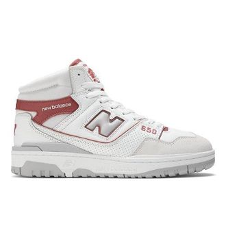 New Balance Unisexe 650 en Blanc/Rouge/Beige, Cuir, Taille 37.5 Large