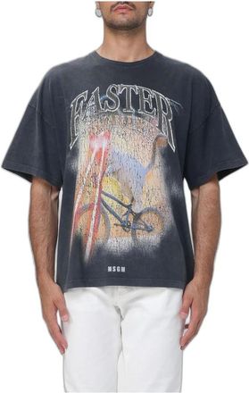 Msgm Msgm - T-shirt imprim&eacute; graphique - Homme - Tops - Noir - Taille: XL
