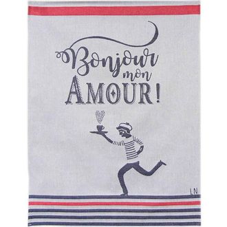 Tissage Moutet Moutet Torchon K&uuml;chenhandtuch Geschirrtuch Handtuch, hochwertige Baumwolle in Frankreich gewebt, limitiertes Motiv Bonjour mon Amour