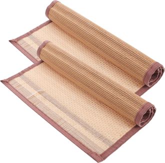 Valiclud 2 St&uuml;ck 2 teiliges rechteckiges Tischset Platzset f&uuml;r Esstisch Hitzebest&auml;ndig rutschfest Rustikaler Stil Nat&uuml;rliche Schilfrohrmatte f&uuml;r K&uuml;che Party un