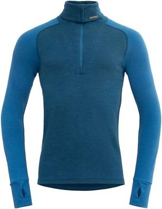 Devold Homme Expedition Merino Silk Zip T-Shirt Long, Flood-Blue, XL