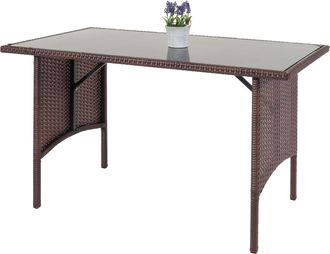 Mendler Poly-Rattan Esstisch HWC-G16AM, Esszimmertisch Gartentisch Tisch, Gastronomie 112x60cm - braun