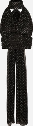 Dolce & Gabbana Top Aus Chiffon Punkteprint Mit Schluppenbändern - Frau Blusen Und Tops Black 42