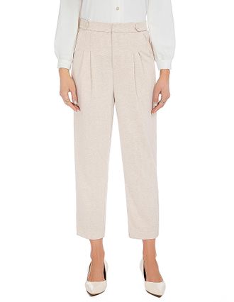 Grace Karin Damen Casual Anzughose Taille Dehnbar Weites Bein Business Lang Hose Mit Taschen Aprikose S