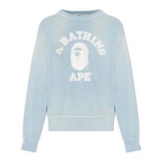 A Bathing Ape A Bathing Ape, Femme, Sweatshirts et sweats &agrave; capuche, Bleu, Taille: 40 FR Logo SweaT-shirt