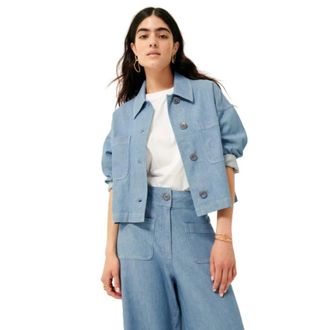 Sessun Femme, Vestes, Bleu, Taille: 40 FR Notteri Overshirt