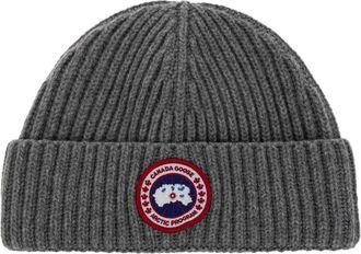 Canada Goose Kaschmir-Mischung Rippstrick-M&uuml;tze - - Accessories - unisex - Grau - ONE SIZE