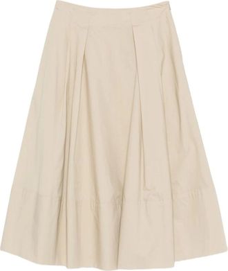 Woolrich Femme, Jupes, Beige, Taille: 36 FR Jupe Midi Pliss&eacute;e Trap&egrave;ze