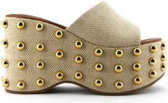 Schutz Femme, Chaussures, Beige, Taille: 40 EU Textile Wedge