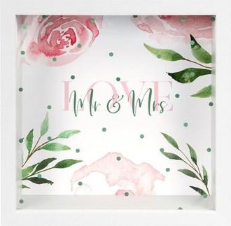 Goldbuch 92 0081 Wunscherfüller Mr. & Mrs., Spardose mit austauschbarem Hintergrund, Bilderrahmen aus MDF, Geldbox für Münzen und Scheine, Sparbüchse mit Wandh