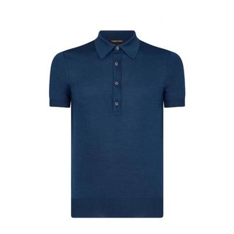 Tom Ford Seiden-Viskose-Polo in Saphir - - Tops - Herren - Blau - M