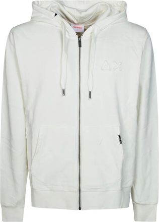 Sun 68 Homme, Sweatshirts et sweats &agrave; capuche, Blanc, Taille: XL Felpa Full Zip Rotture