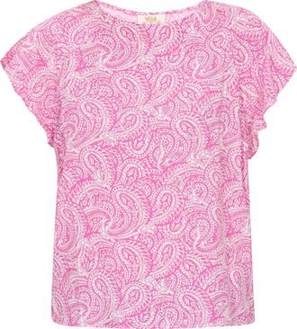 Usha Bluse Frauen rosa wei&szlig;
