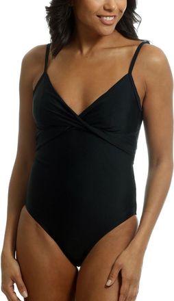 Light & Shade Damen Bauchkontrolle ohne Bügel abnehmbare Polsterung Einteiliger Sommer Urlaub Schwimmen Badeanzug, Schwarz, EU 46