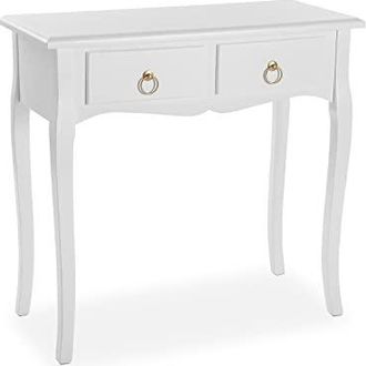 VERSA Lyon-Konsole im provenzalischen Stil, Maße (H x L x B) 77 x 35 x 80 cm, Weiß