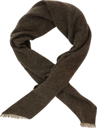 Brunello Cucinelli Wool and Cashmere Blend Scarf - Brown
