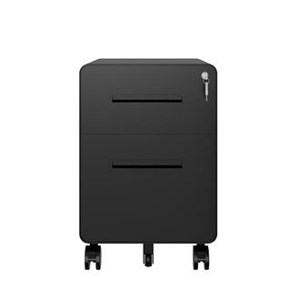 Bisley Caisson à roulettes EasyRoll : avec 1 tiroir et 1 tiroir de Rangement Suspendu/Meuble de Bureau Noir/Chariot à roulettes. Dimensions (H x l x P) : 500