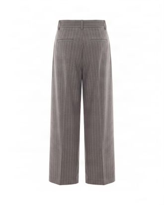 P.A.R.O.S.H. Pinstripe Virgin Wool Trousers - Gray