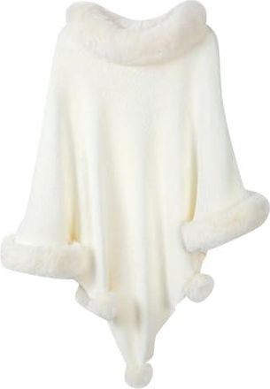 Generic Poncho Femme Hiver Chaud Chale Femme Hiver Chaud Cape Femme Effet enveloppant Cape Pull Col Large &Eacute;paisse D&eacute;contract&eacute;e Grande Taille