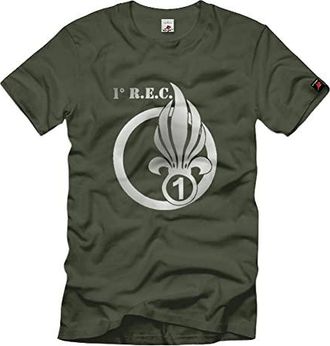 Copytec T-shirt 1 Rec 1° Régiment Etranger de Cavalerie étrangère France 1477 - Vert - XXX-Large