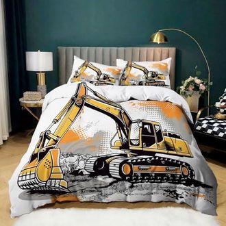 Generic Housse de Couette Pelle M&eacute;canique 180 x 200 cm, Parure de Lit Style Bande Dessin&eacute;e 2 Personnes - House de Couette Microfibre avec Fermeture Eclair et 