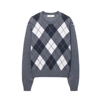 Dunst Argyle Rundhals-Pullover - - Knitwear - Herren - Grau - XL