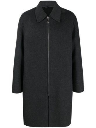 Fendi manteau zippé en cachemire - Gris