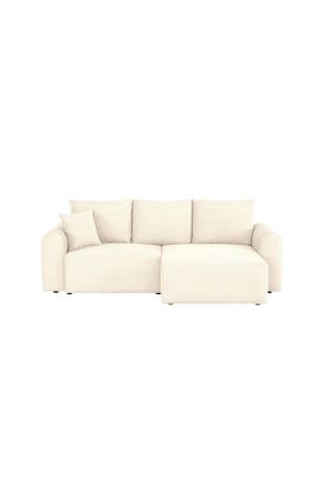 MID.YOU Mid.you Ecksofa Jonilz, Creme, Textil, 3-Sitzer, F&uuml;llung: Schaumstoffflocken,Schaumstoffflocken, Eckteil, L-Form, links montierbar, rechts montierbar,