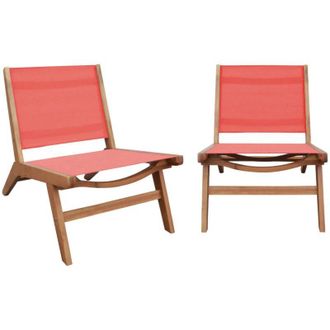 Sweeek 2er-Set Gartensessel aus Akazienholz und Textilene