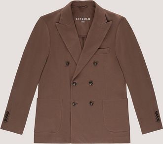 Circolo 1901 Double-Breasted Jacket in Piqu&eacute; Blu Navy / 48