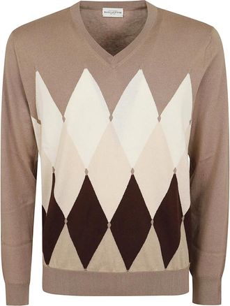 Ballantyne Homme, Pulls, Multicolore, Taille: XL Pull losanges