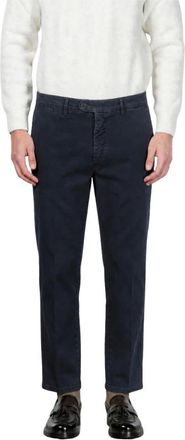 Mason's Pantalon Chino Droit en Tissu Bull Stretch - Homme - Pantalons - Bleu - Taille: L
