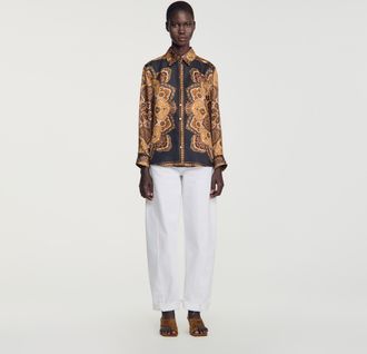 Sandro Chemise en soie imprim&eacute; foulard