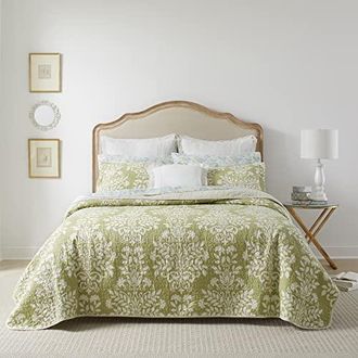 Laura Ashley Home - Queen-Bettwäsche-Set, wendbare Baumwoll-Bettwäsche mit passenden Kissenbezügen, Heimdekoration für alle Jahreszeiten (Rowland Sage, Queen)