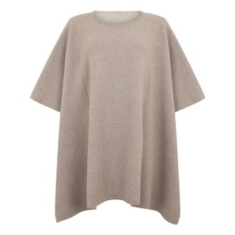 Moorer Femme, Pulls, Beige, Taille: 36 FR Poncho &agrave; col rond