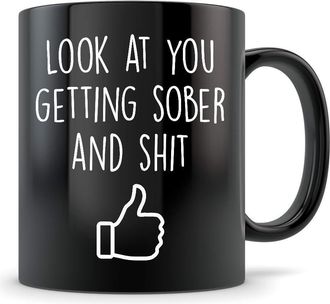 NA N&uuml;chternheitsgeschenke f&uuml;r M&auml;nner und Frauen - Gro&szlig;e AA-N&uuml;chternheitskaffeetasse f&uuml;r Motivation - Lustige anonyme Alkoholiker-Tasse f&uuml;r N&uuml;chternheit