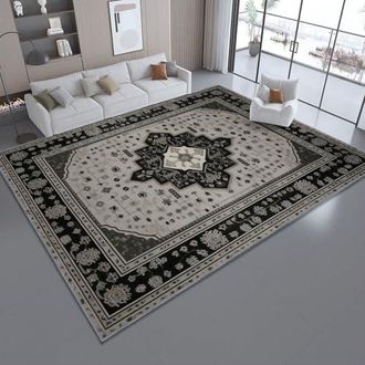 Generic Tapis 140 x 200 cm D&eacute;coratif De Fleurs Simples Bordures, Tapis De Chambre &agrave; Coucher antid&eacute;rapant Poil Court - pour Salon Chambre &agrave; Coucher Salle &agrave; Man