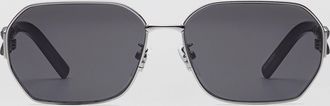 MCM Rechteckige Sonnenbrille SILVER METAL