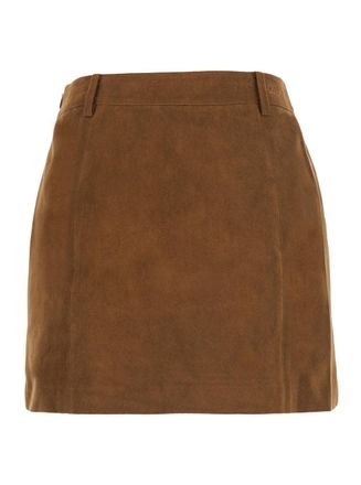 Dunst Suede-Effect Tech Mini Skirt - Brown