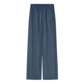 Emporio Armani Gestreifte Hose aus flie&szlig;endem Stoff - - Trousers - Damen - Blau - L