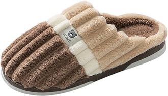 Generic Pantoufles antid&eacute;rapantes en polaire pour homme - Coupe large - &Eacute;l&eacute;gantes et d&eacute;contract&eacute;es - Confortables - Mousse &agrave; m&eacute;moire de forme - Talon bas - Se