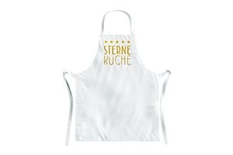 La Vida Kochsch&uuml;rze Sterne K&uuml;che aus Baumwolle in der Farbe Wei&szlig;, Ma&szlig;e: 73cm x 56cm, 3986411