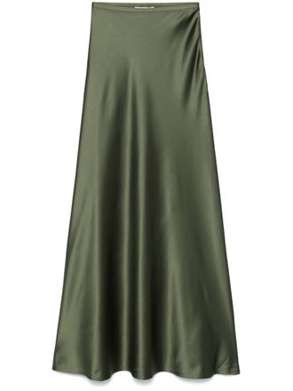 Atu Body Couture jupe en satin &agrave; coupe longue - Vert