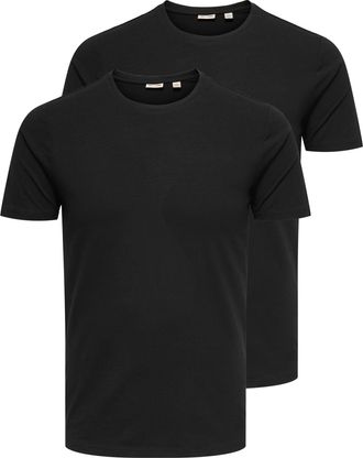 Only & Sons Herren Onsbasic Slim O-neck 2-pack Noos T Shirt, Schwarz, M EU