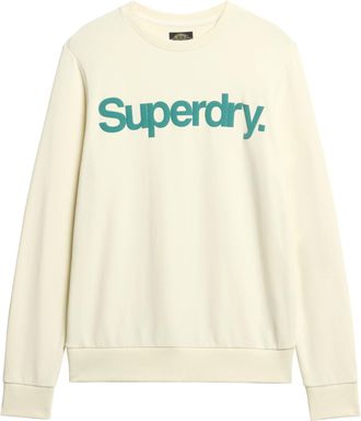 Superdry Herren Classic Core Logo Sweatshirt Austern Creme XXXL